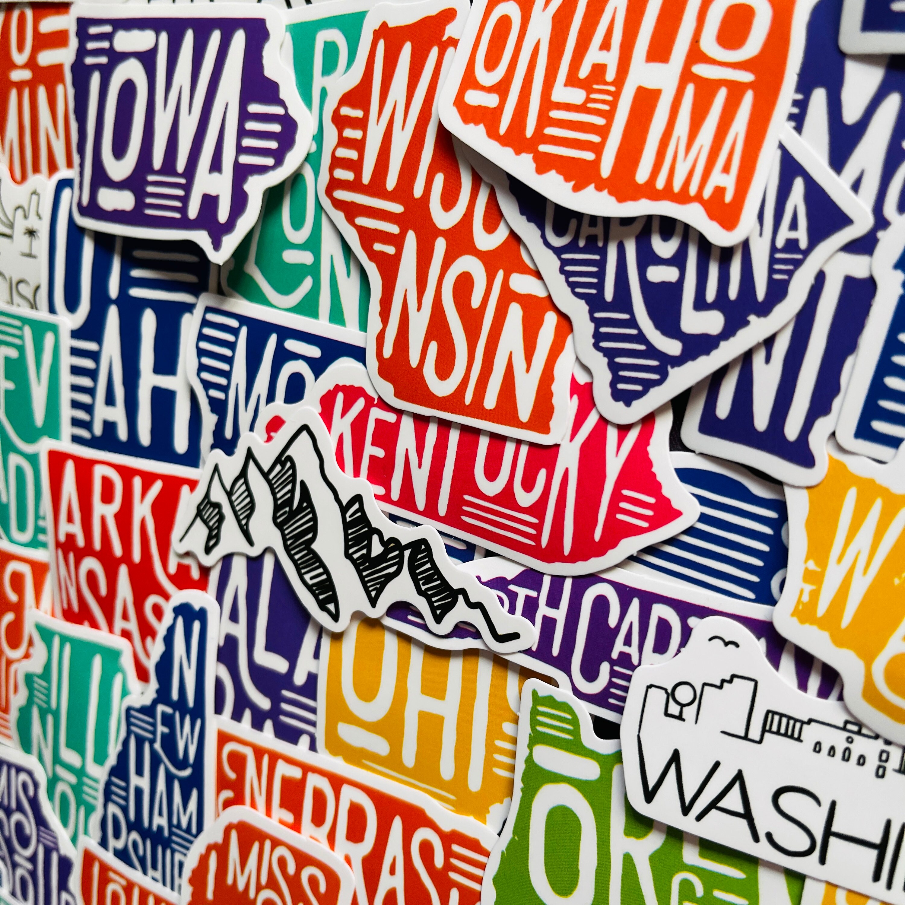 25/50 Vinyl US State Stickers Die Cut Decal Set Waterproof | Etsy