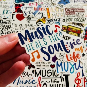25/50 Vinyl Music Theme Stickers, Die Cut Decal Set, Waterproof ...