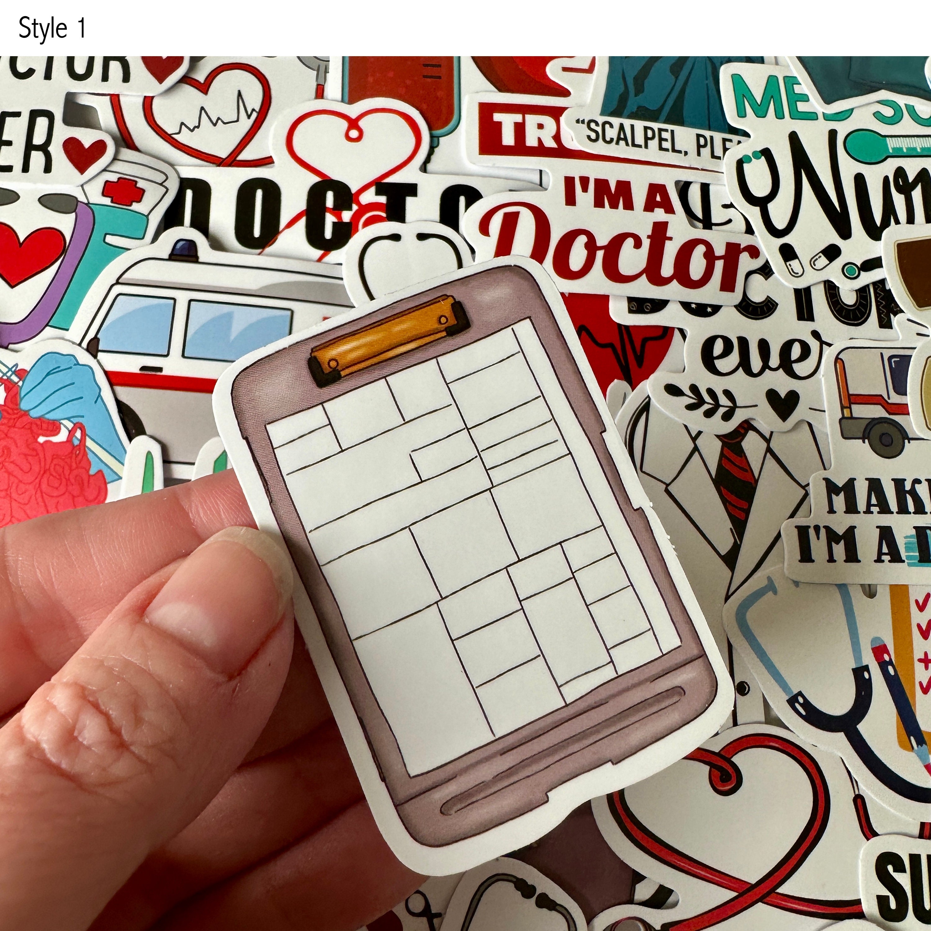 25/50 Vinyl Doctor Stickers, Durable Die Cut Decal Set, Waterproof ...