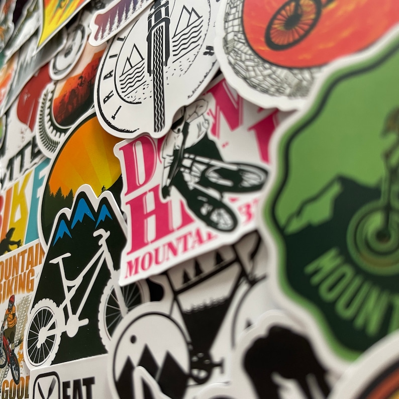 25/50 Vinyl Mountain Bike Stickers Die Cut Decal Set - Etsy UK