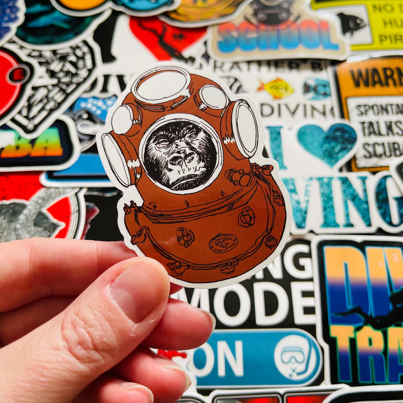 25/50 Vinyl Diving Sticker Pack, Die Cut Decal Set, Waterproof Reusable ...