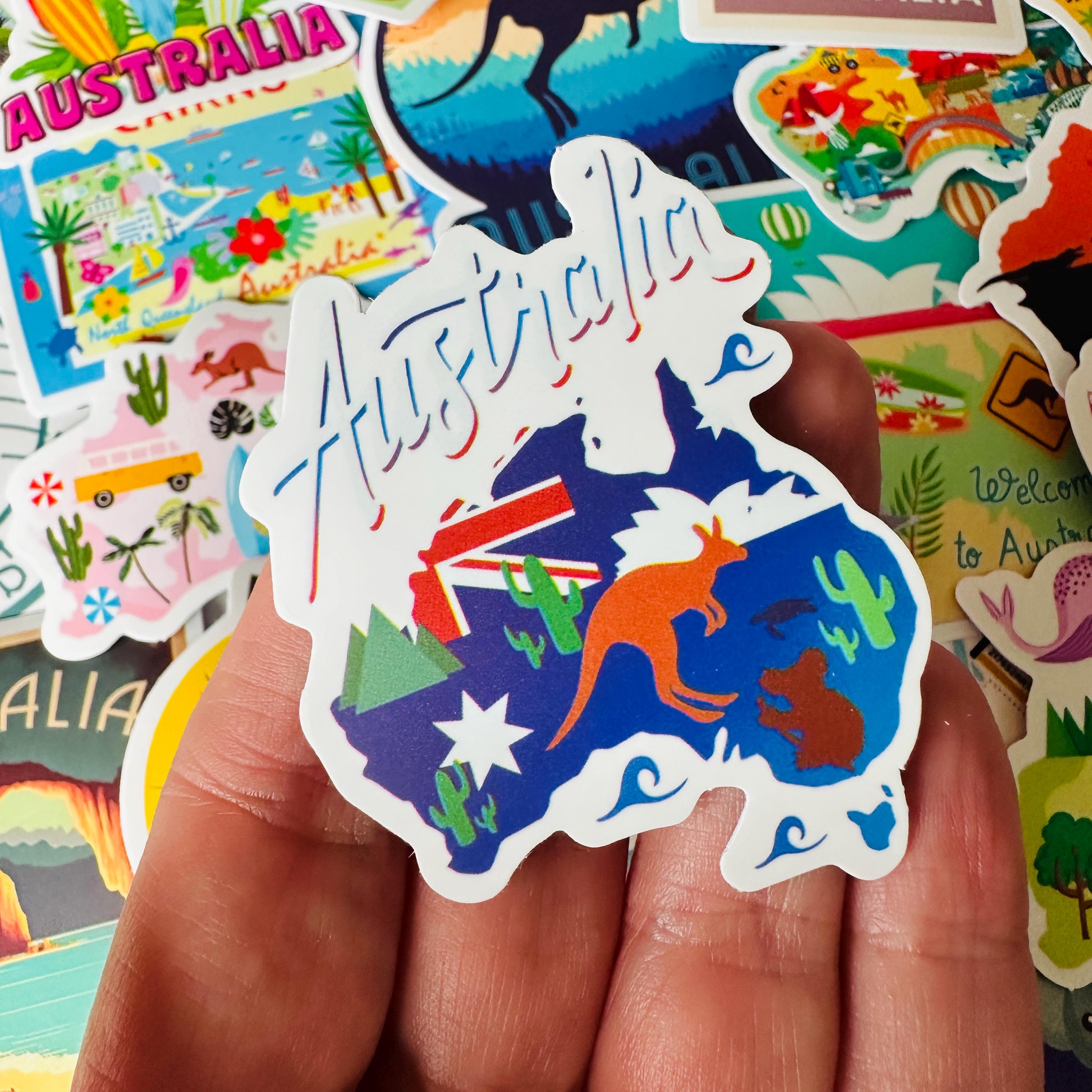 25/50 Vinyl Australia Stickers, Die Cut Decal Set, Waterproof Reusable ...