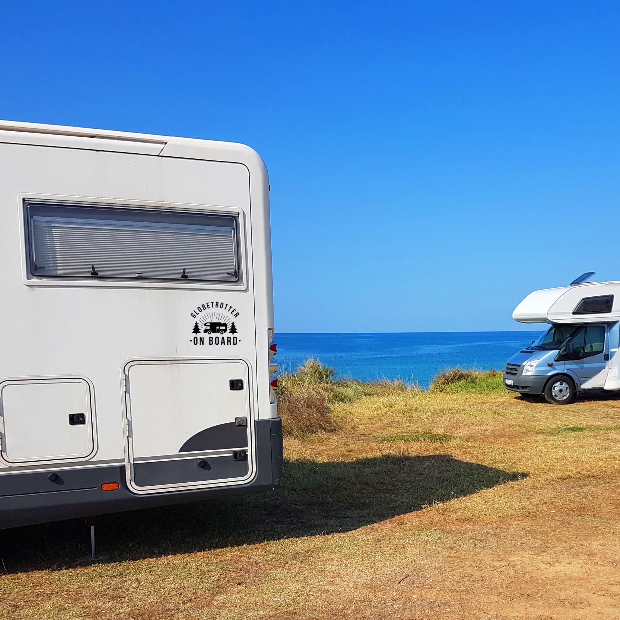 8" Vinyl Happy Camping Car Sticker, Camper Van RV Bumper Caravan ...