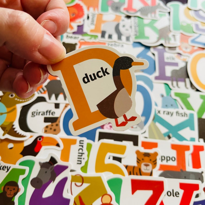 25/50 Vinyl ABC 123 Stickers Die Cut Decal Set Waterproof | Etsy