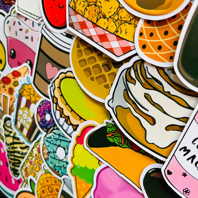 25/50 Vinyl Foodie Stickers Die Cut Decal Set Waterproof - Etsy