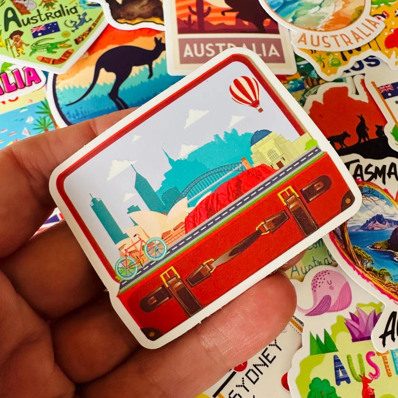 25/50 Vinyl Australia Stickers, Die Cut Decal Set, Waterproof Reusable ...