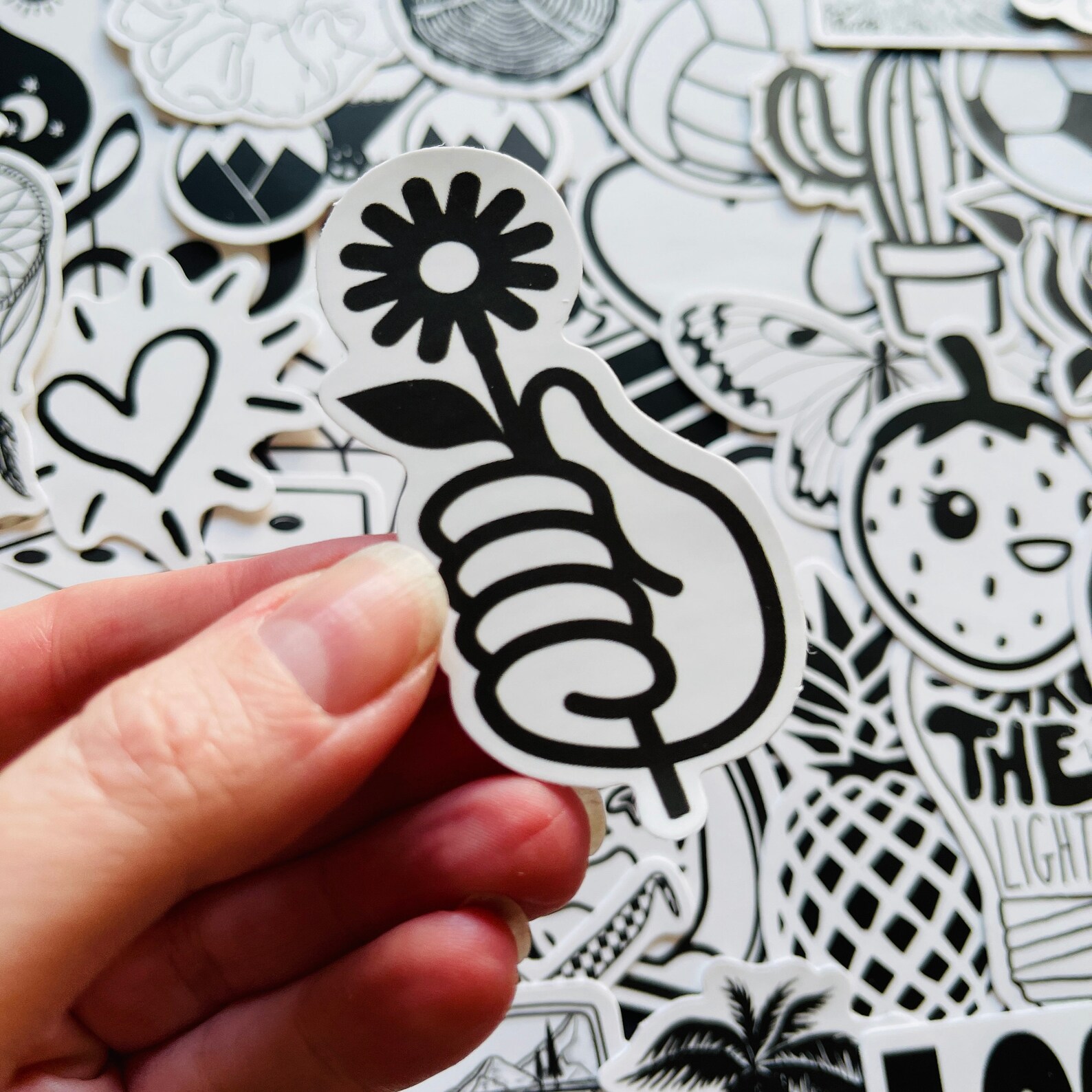 25/50 Vinyl Black White Theme Stickers Die Cut Decal Set | Etsy