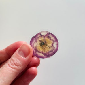 20 Vinyl Transparent Pressed Flower Sticker Pack, Waterproof Reusable ...
