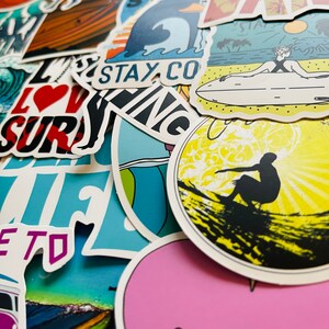 25/50 Vinyl Surf Stickers, Die Cut Decal Set, Waterproof Reusable ...
