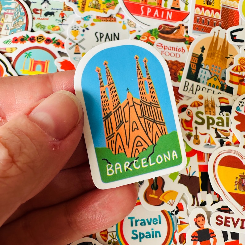 25/50 Vinyl Spain Stickers, Die Cut Decal Set, Waterproof Reusable ...