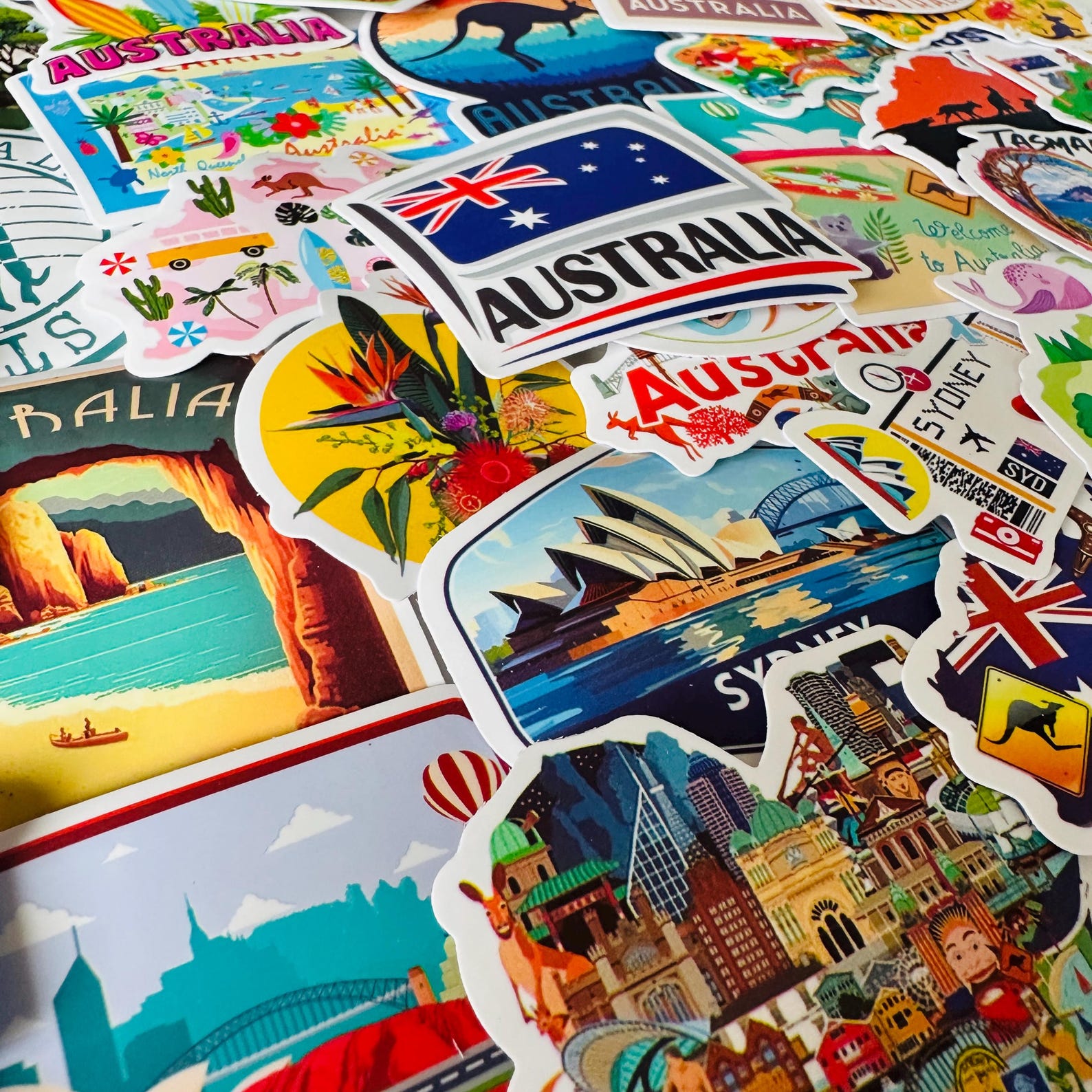 25/50 Vinyl Australia Stickers, Die Cut Decal Set, Waterproof Reusable ...