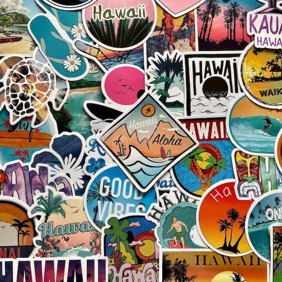 25/50 Vinyl Hawaii Stickers Die Cut Decal Set Waterproof - Etsy