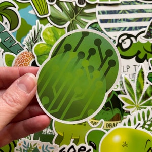 25/50 Vinyl Green Theme Stickers, Die Cut Decal Set, Waterproof ...
