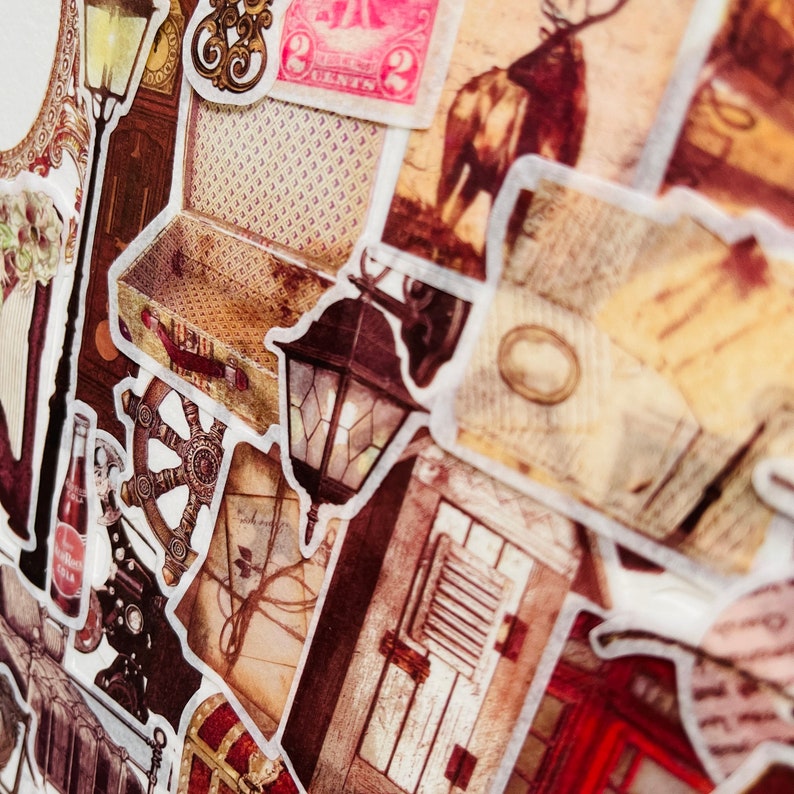 30 Opaque Antique Sticker Pack, Vintage Old Furniture Curios Ephemera ...