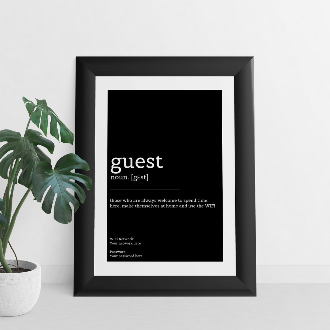 Guest Definition Digital Printable Art Customized Wifi Wall - Etsy
