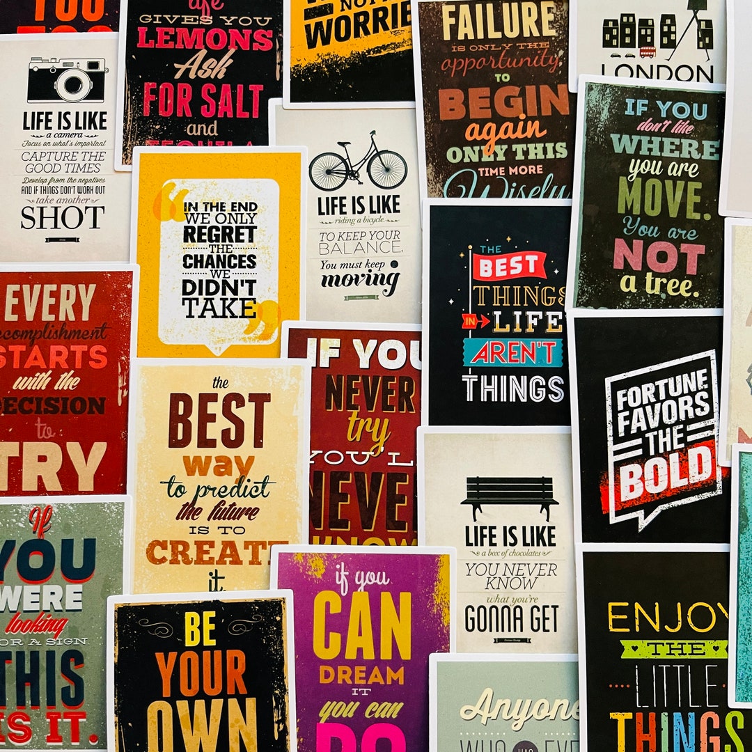 24 Vinyl Motivational Poster Stickers, Die Cut Decal Set, Waterproof ...