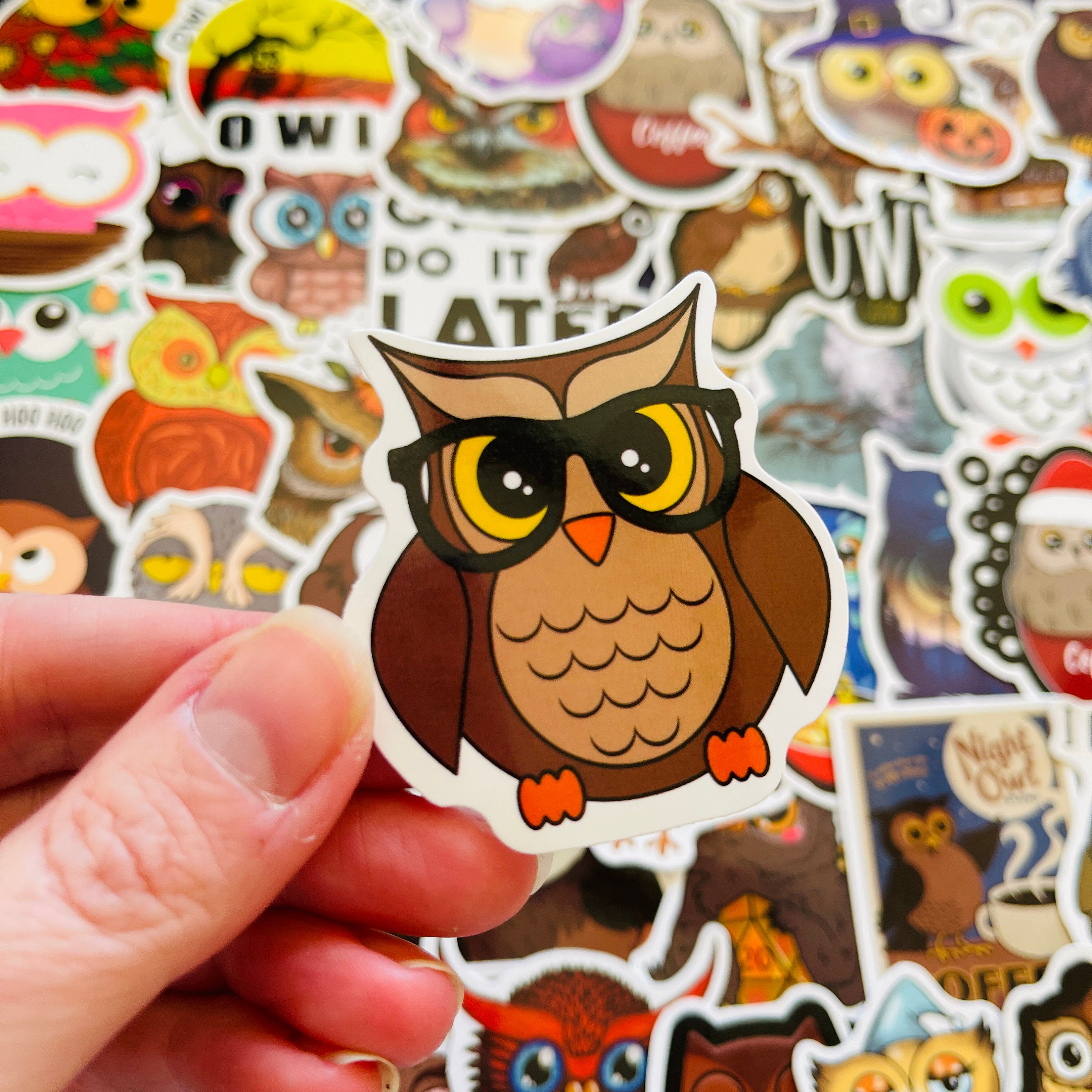 25/50 Vinyl Owl Stickers Die Cut Decal Set Waterproof - Etsy