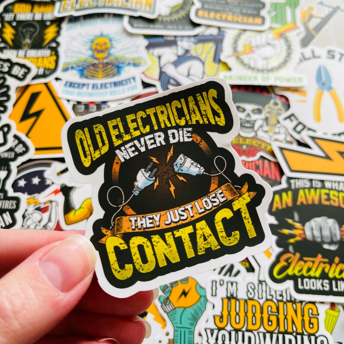 25/50 Vinyl Electrician Stickers Die Cut Decal Set - Etsy