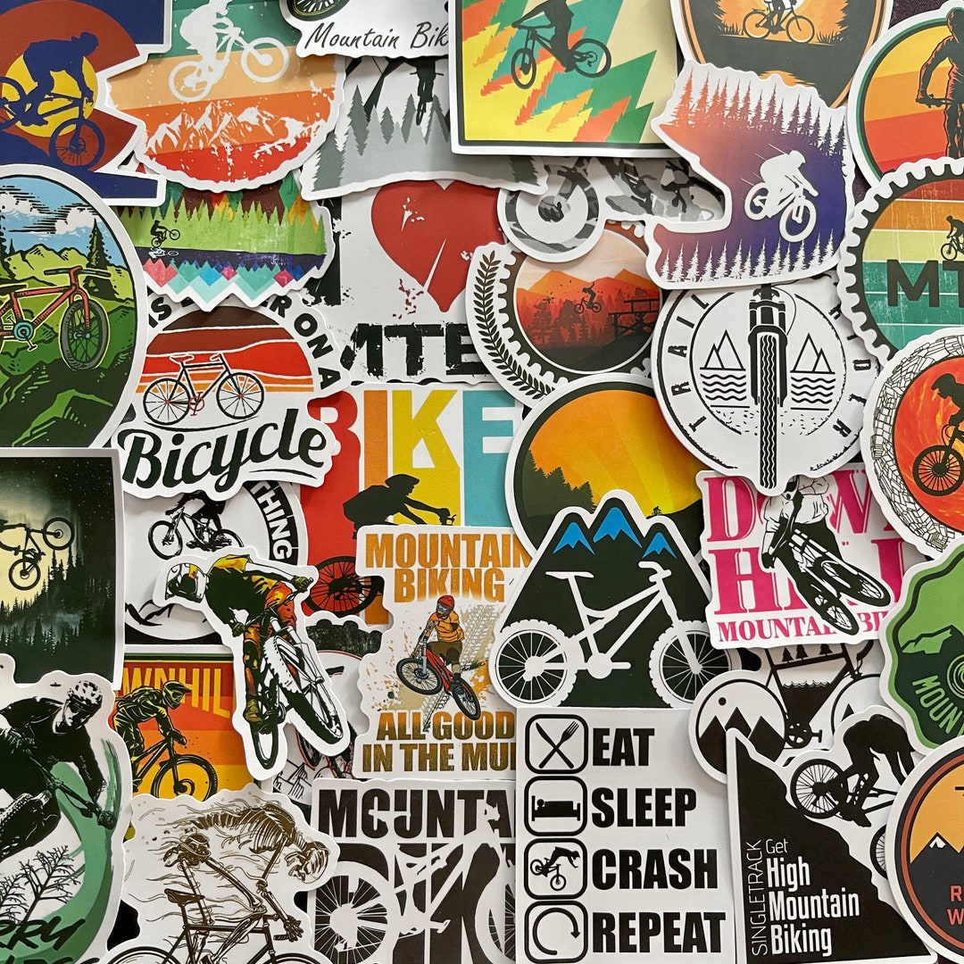 25/50 Vinyl Mountain Bike Stickers, Die Cut Decal Set, Waterproof ...