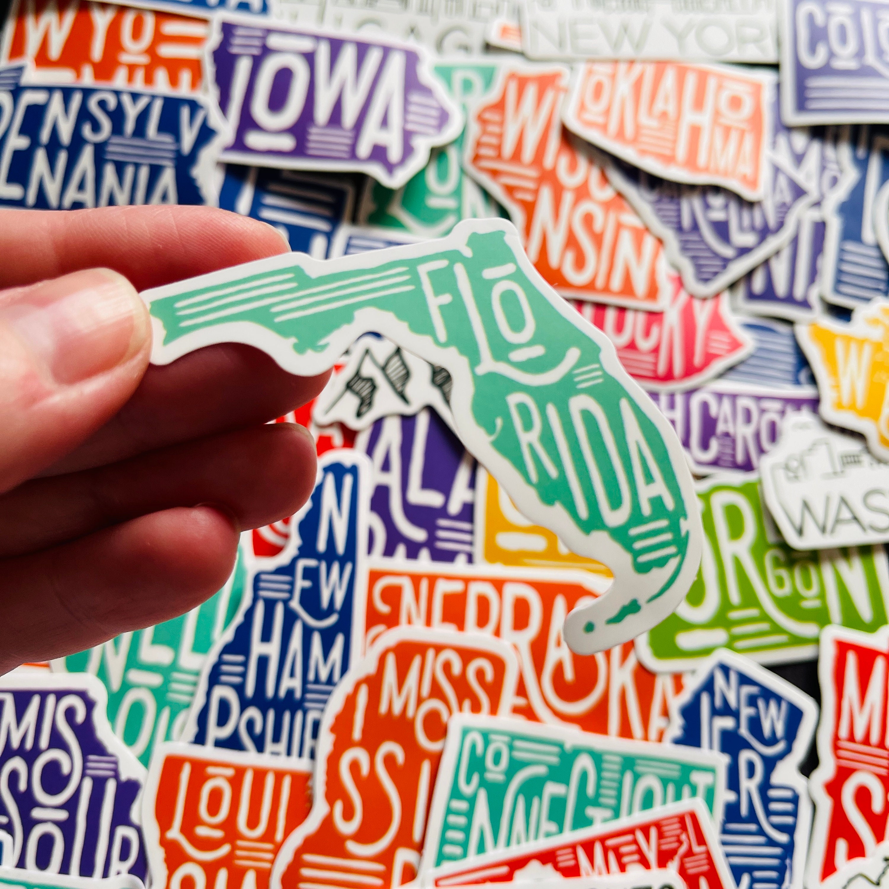 25/50 Vinyl US State Stickers Die Cut Decal Set Waterproof | Etsy