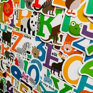 25/50 Vinyl ABC 123 Stickers, Die Cut Decal Set, Waterproof Reusable ...