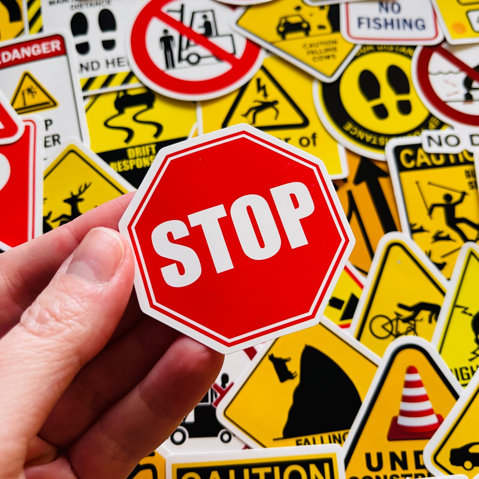 25/50 Vinyl Warning Sign Stickers Die Cut Decal Set - Etsy