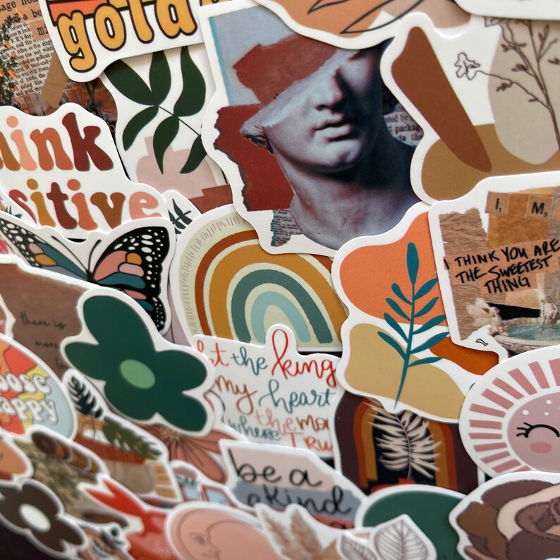25/50 Vinyl Neutral Stickers, Die Cut Decal Set, Waterproof Reusable ...