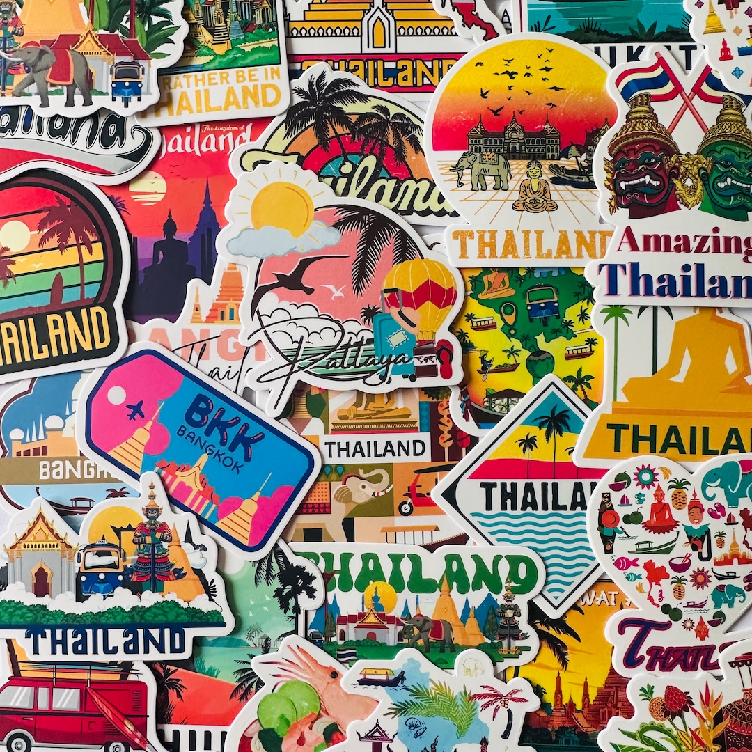 25/50 Vinyl Thailand Stickers Die Cut Decal Set, Waterproof Reusable ...