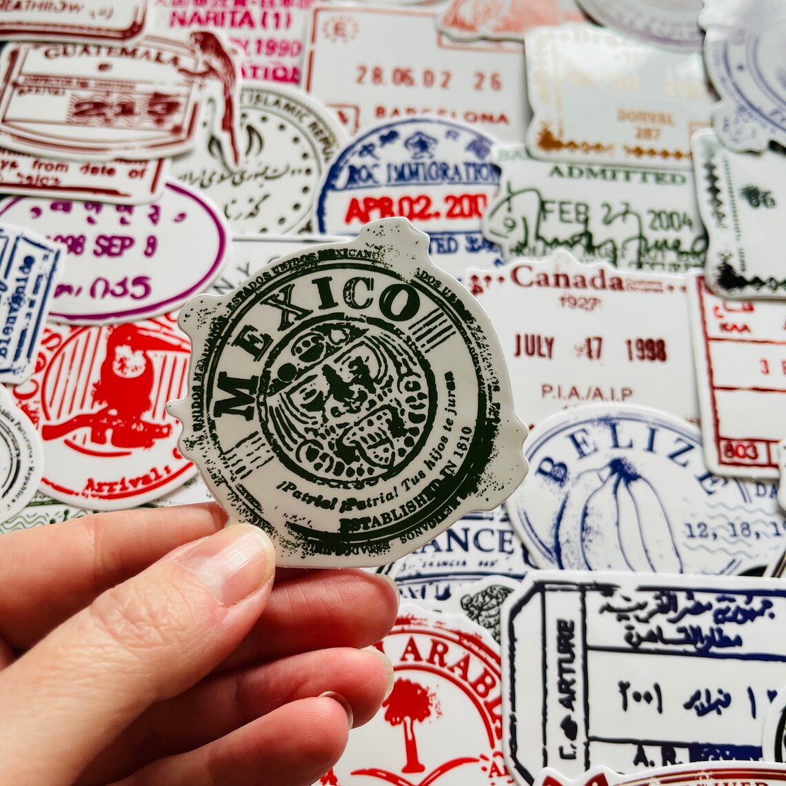 25/50 Vinyl Clear Passport Stamp Stickers Die Cut Decal Set | Etsy