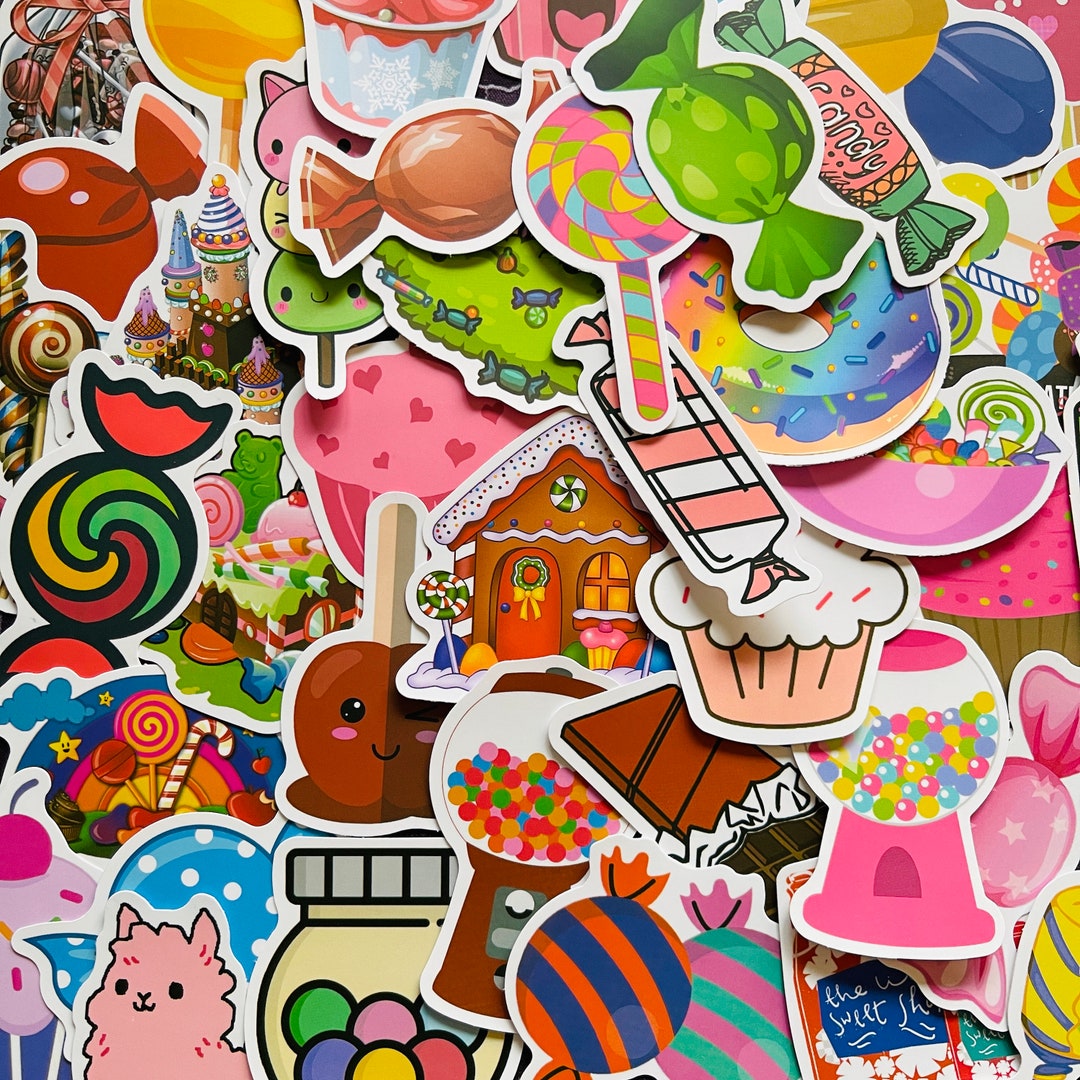 25/50 Vinyl Sweet Treat Stickers, Die Cut Decal Set, Waterproof ...