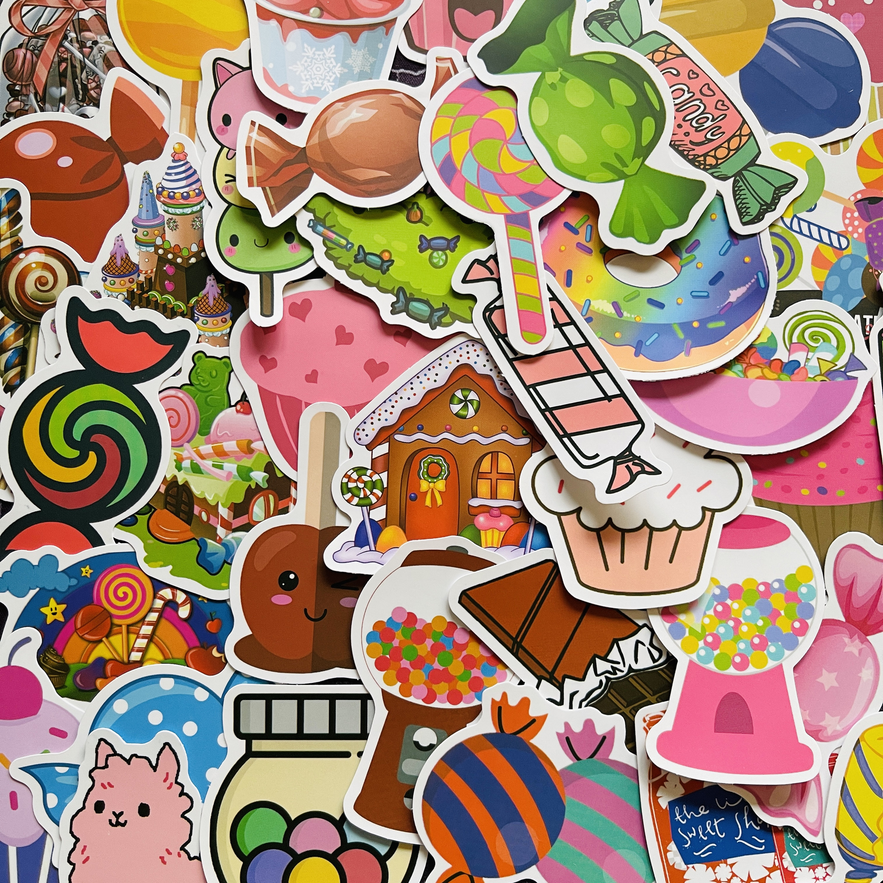 25/50 Vinyl Sweet Treat Stickers, Die Cut Decal Set, Waterproof ...