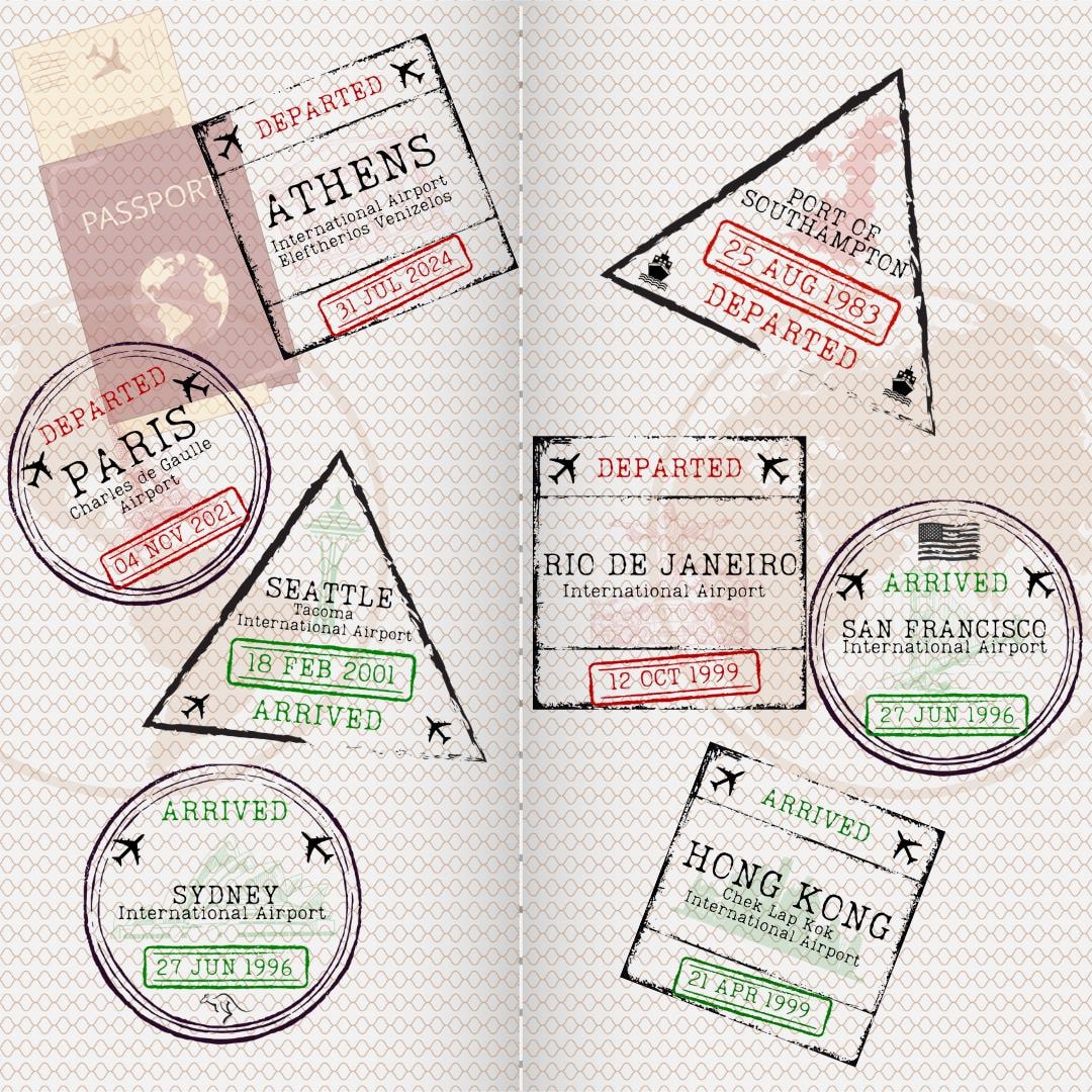 Digital File Customized Passport Stamp, Personalised Travel Arrival ...