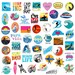 25/50 Vinyl Surf Stickers, Die Cut Decal Set, Waterproof Reusable ...