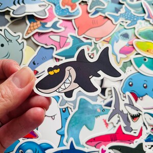 25/50 Vinyl Shark Attack Stickers, Die Cut Decal Set, Waterproof ...