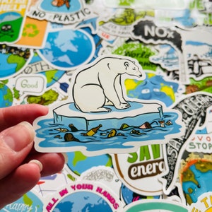 25/50 Vinyl Environment Stickers, Die Cut Decal Set, Waterproof ...