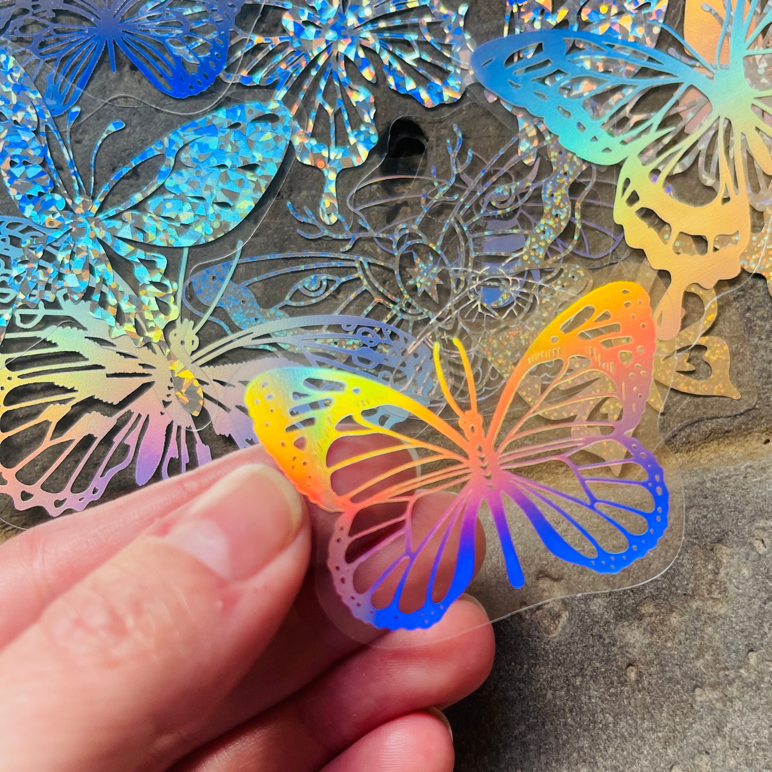 20 Vinyl Holographic Butterfly Sticker Pack Waterproof - Etsy