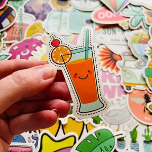 25/50/100 Colourful Vinyl Stickers, Die Cut Decal Set, Waterproof ...