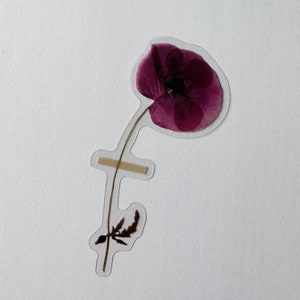 20 Vinyl Transparent Wildflower Sticker Pack, Waterproof Reusable Set ...