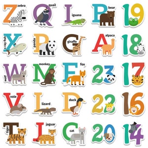 25/50 Vinyl ABC 123 Stickers, Die Cut Decal Set, Waterproof Reusable ...