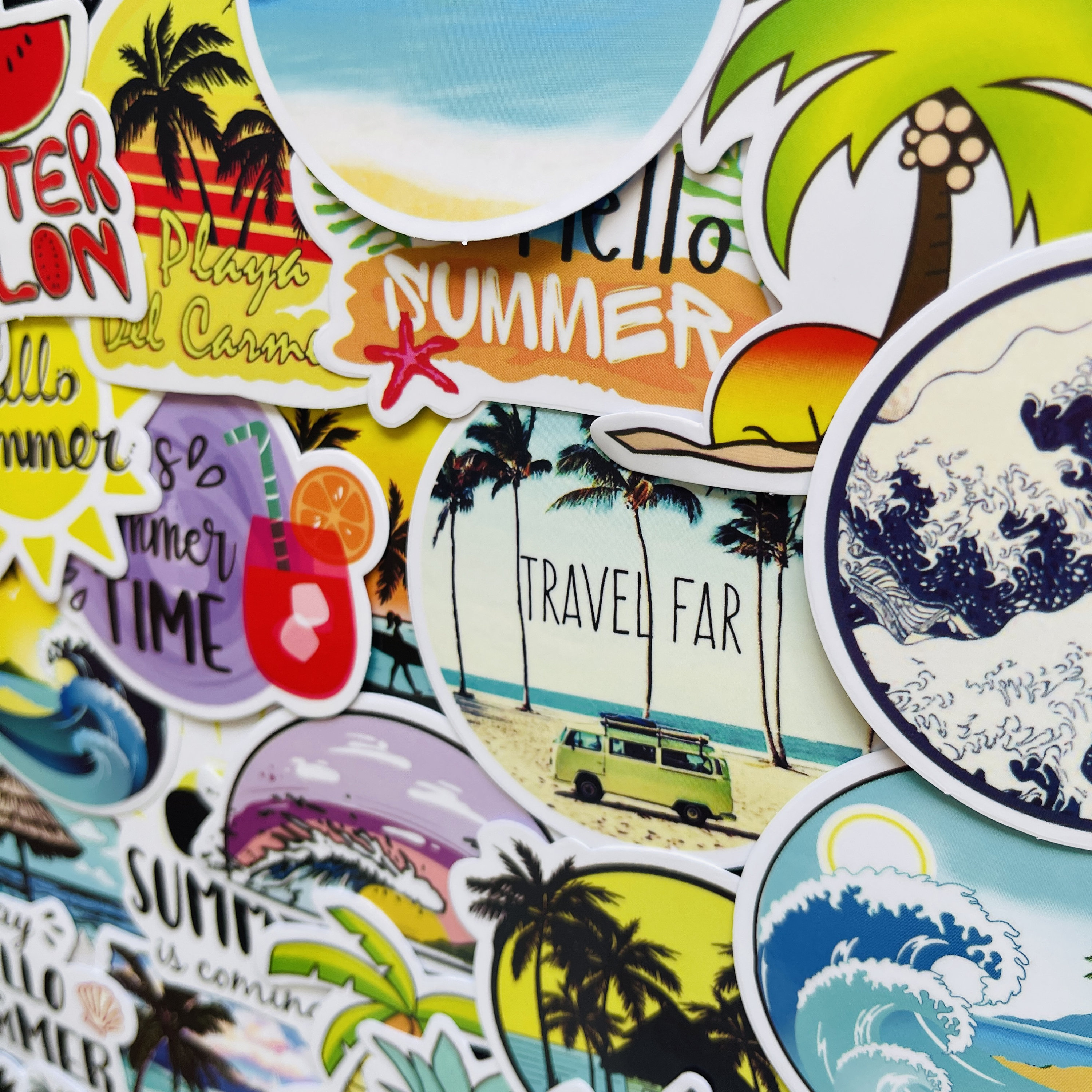 25/50 Vinyl Summer Vibes Stickers Die Cut Decal Set - Etsy