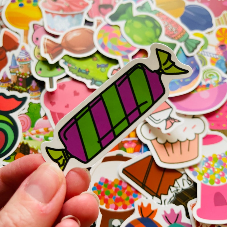 25/50 Vinyl Sweet Treat Stickers, Die Cut Decal Set, Waterproof ...