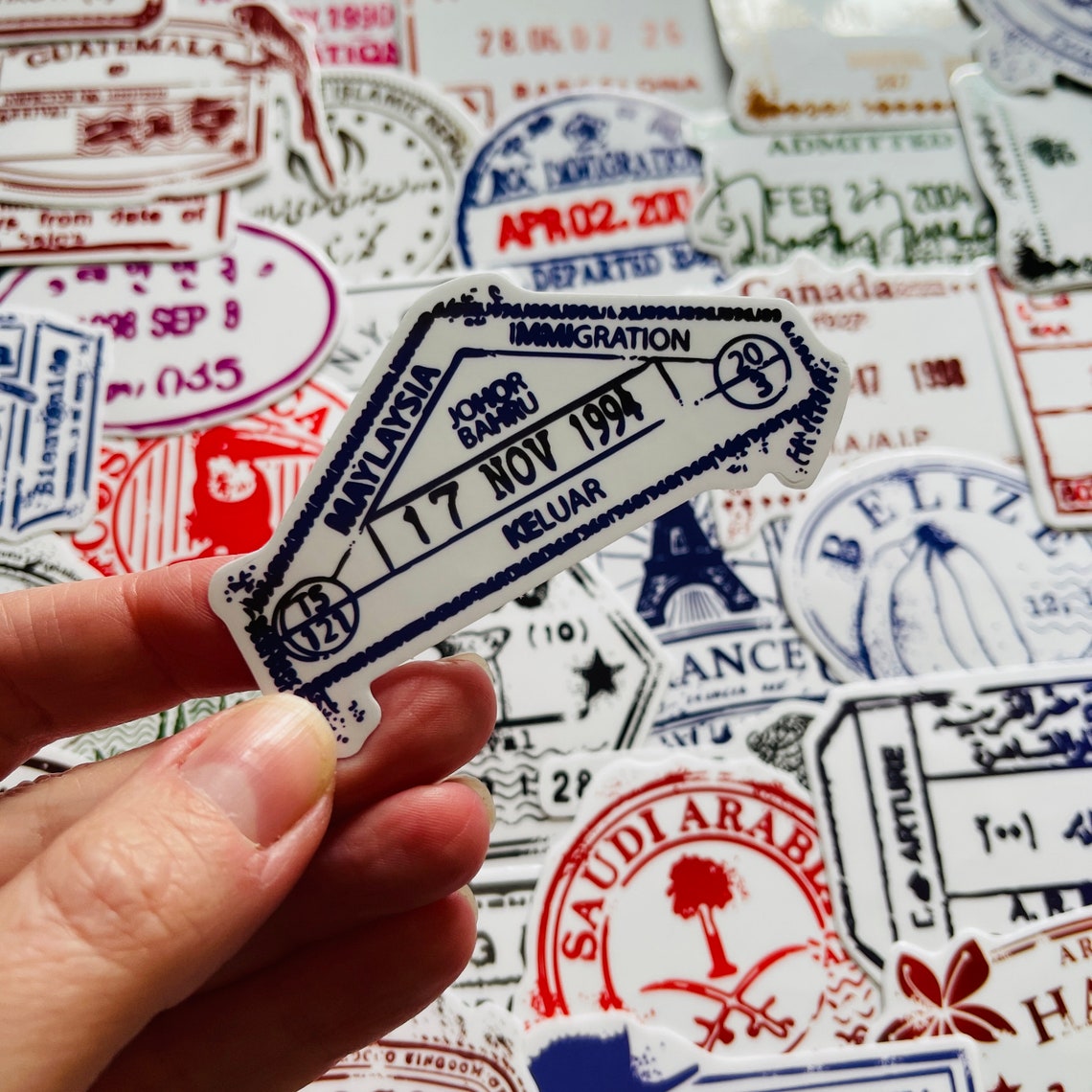 25/50 Vinyl Clear Passport Stamp Stickers Die Cut Decal Set | Etsy