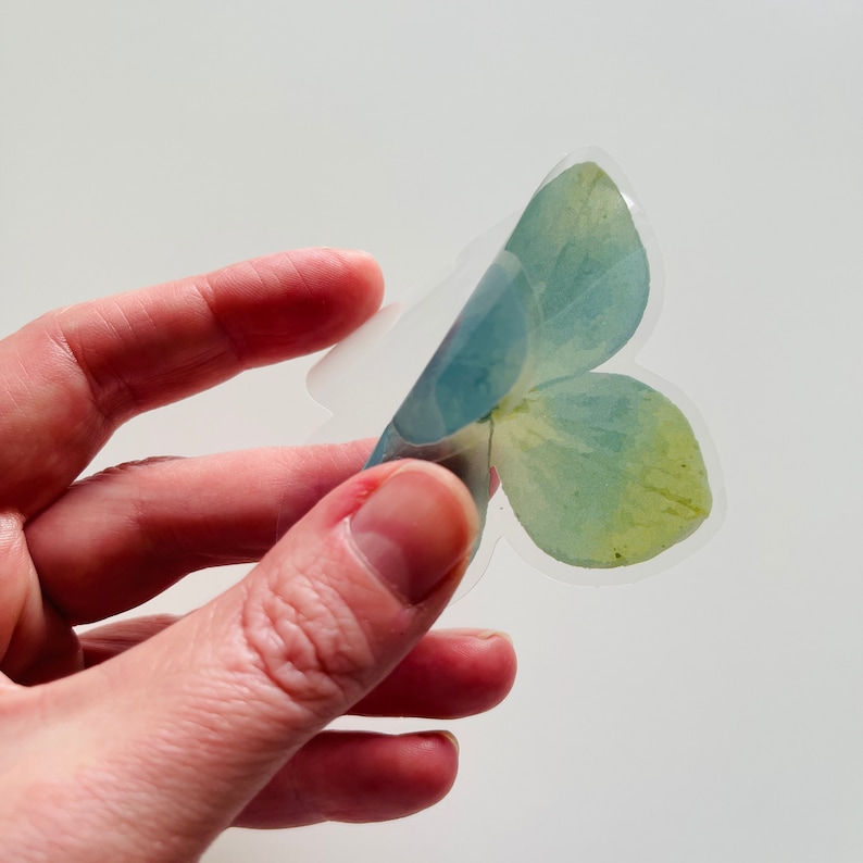 20 Vinyl Transparent Pressed Flower Sticker Pack, Waterproof Reusable ...