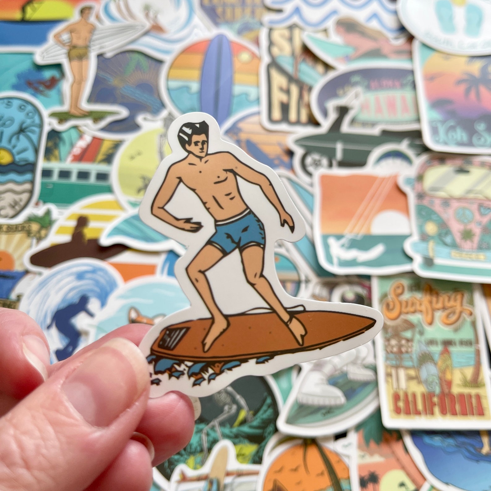 25/50 Vinyl Surf Stickers Die Cut Decal Set Waterproof - Etsy