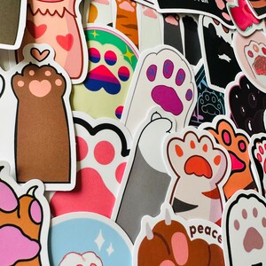 30/60 Vinyl Cat Paw Print Stickers, Die Cut Decal Set, Waterproof ...