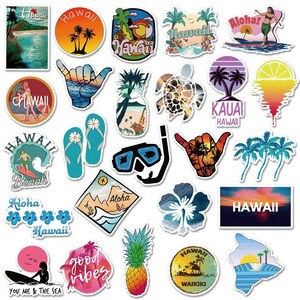 25/50 Vinyl Hawaii Stickers, Die Cut Decal Set, Waterproof Reusable, HI ...