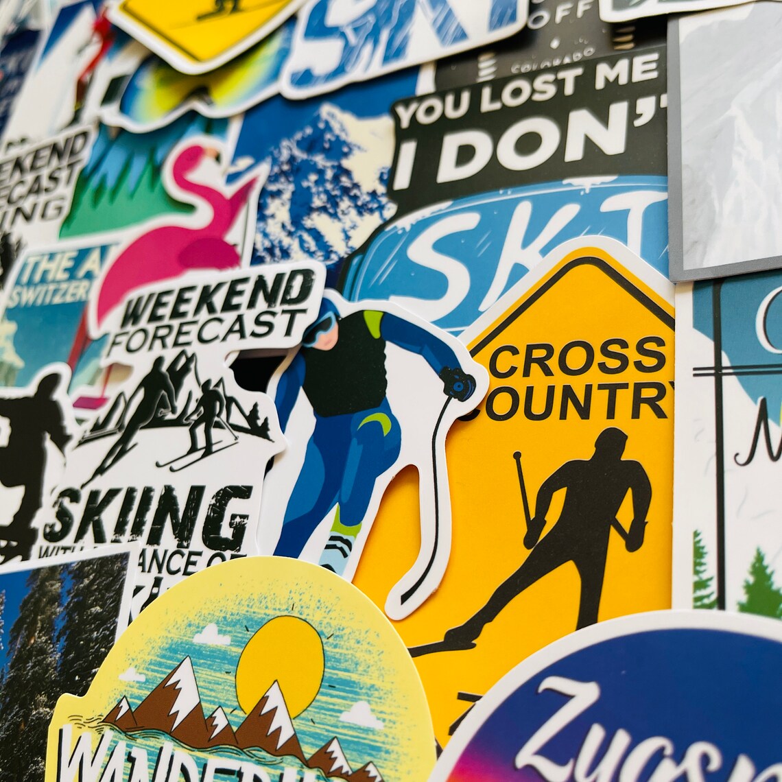 25/50 Vinyl Skiing Stickers Die Cut Decal Set Waterproof | Etsy