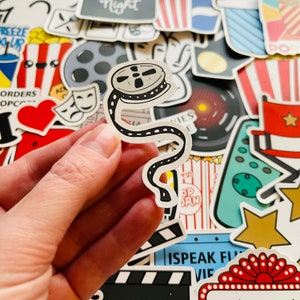 25/50 Vinyl Movie Night Stickers, Die Cut Decal Set, Waterproof ...