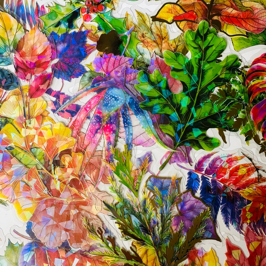 15/30 Vinyl Transparent Leaf Sticker Pack, Waterproof Reusable Set ...