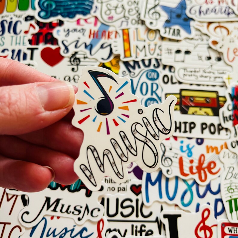 25/50 Vinyl Music Theme Stickers Die Cut Decal Set - Etsy